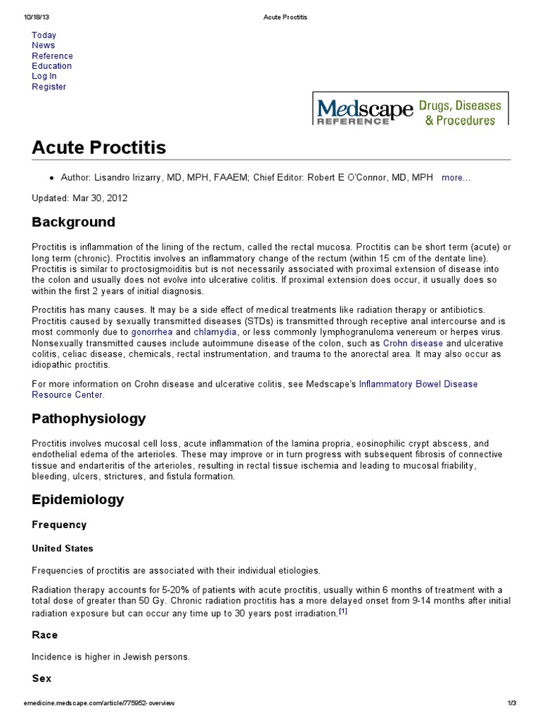 Acute Proctitis | PDF | Ulcerative Colitis | Gastroenterology
