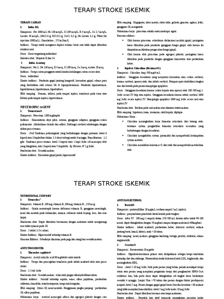 Terapi Stroke Iskemik | PDF