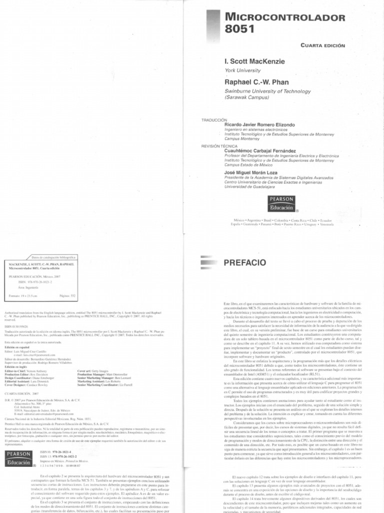 Scott MacKenzie - Microcontrolador 8051 | PDF