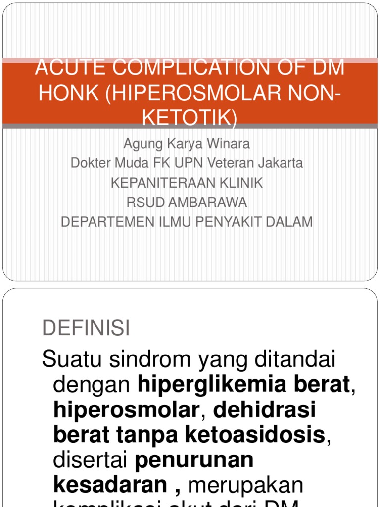 Honk (Hiperosmolar Non-Ketotik) | PDF