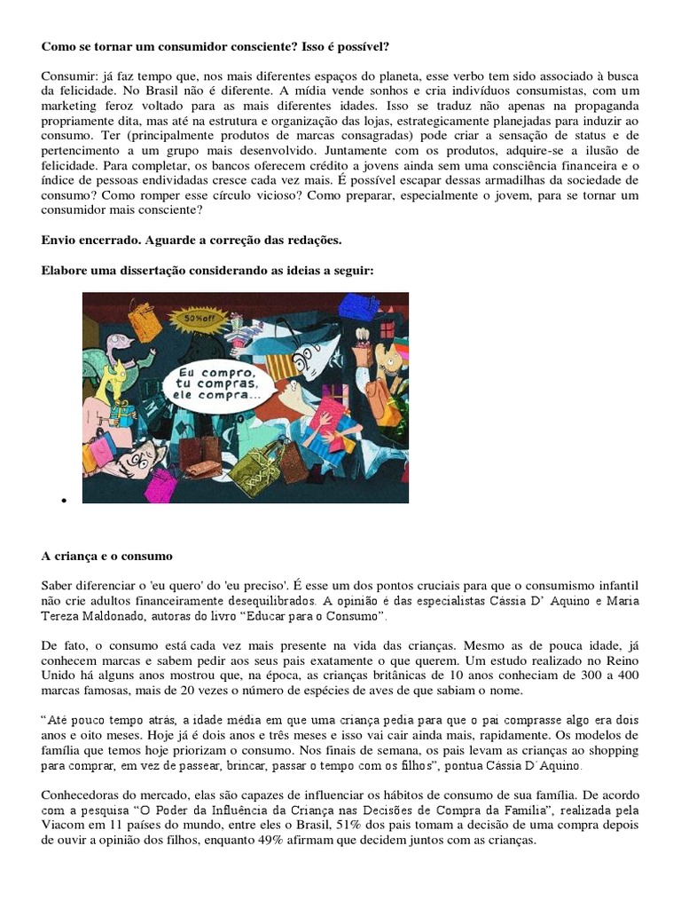 Como Se Tornar Um Consumidor Consciente | PDF | Consumismo | Tempo