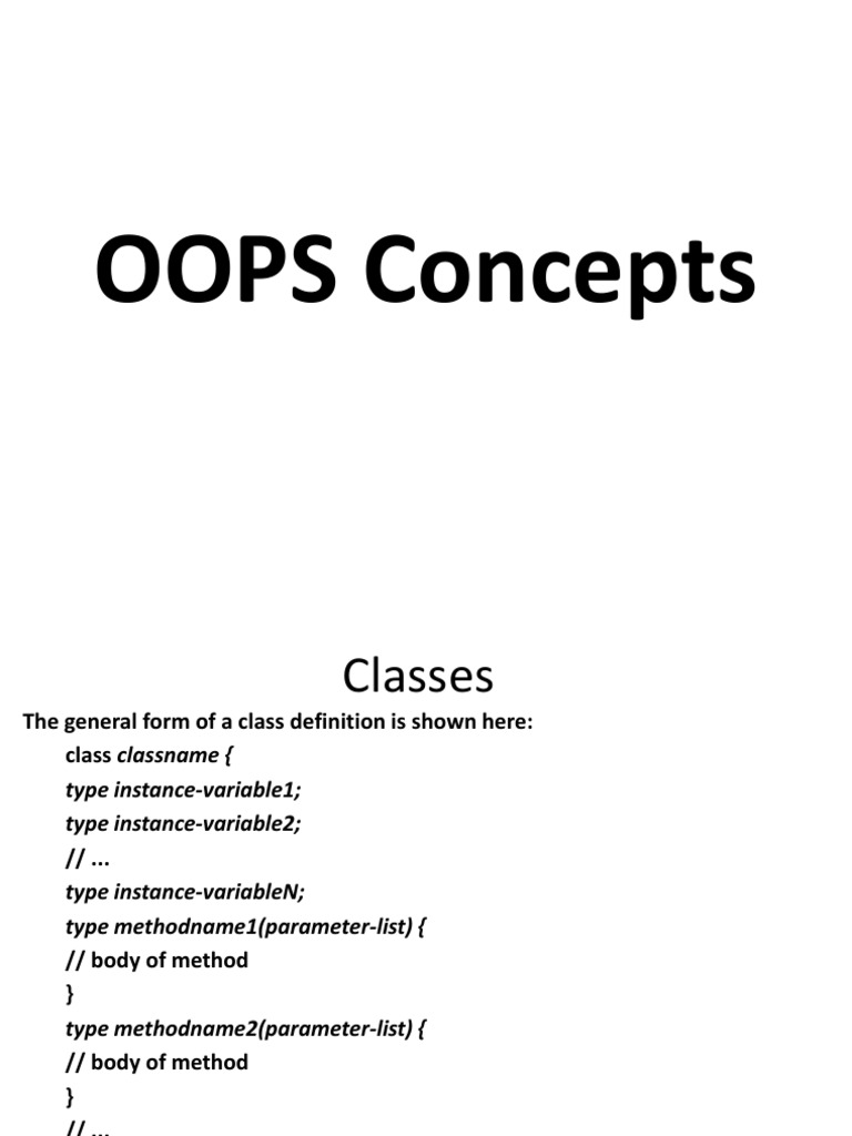 Oops Concepts Pdf Inheritance Object Oriented Programming Method Computer Programming