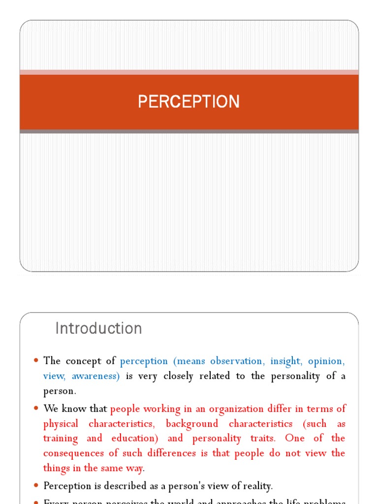 Perception Perception Perception Perception | PDF | Perception ...