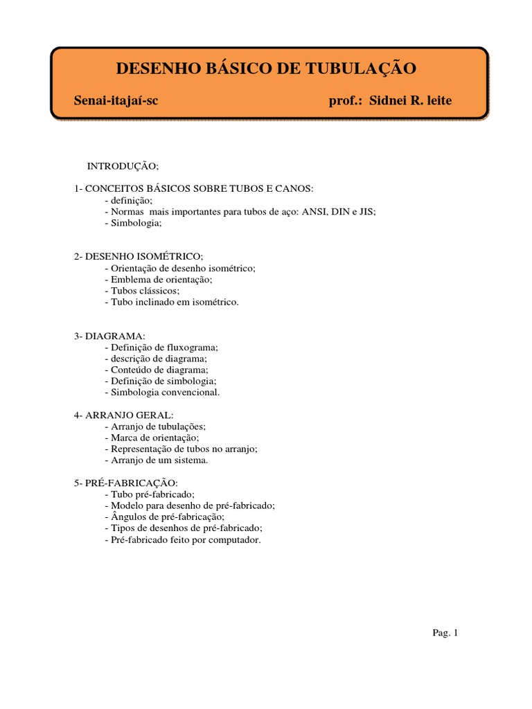 Apostila de Desenho Básico de Tubulação | PDF | Desenho | Perspectiva ...