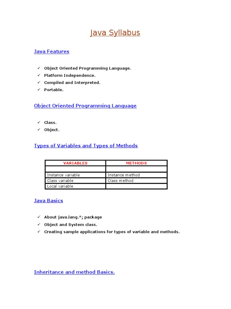 Java And J2ee Syllabus Class Computer Programming Method Computer Programming 8939