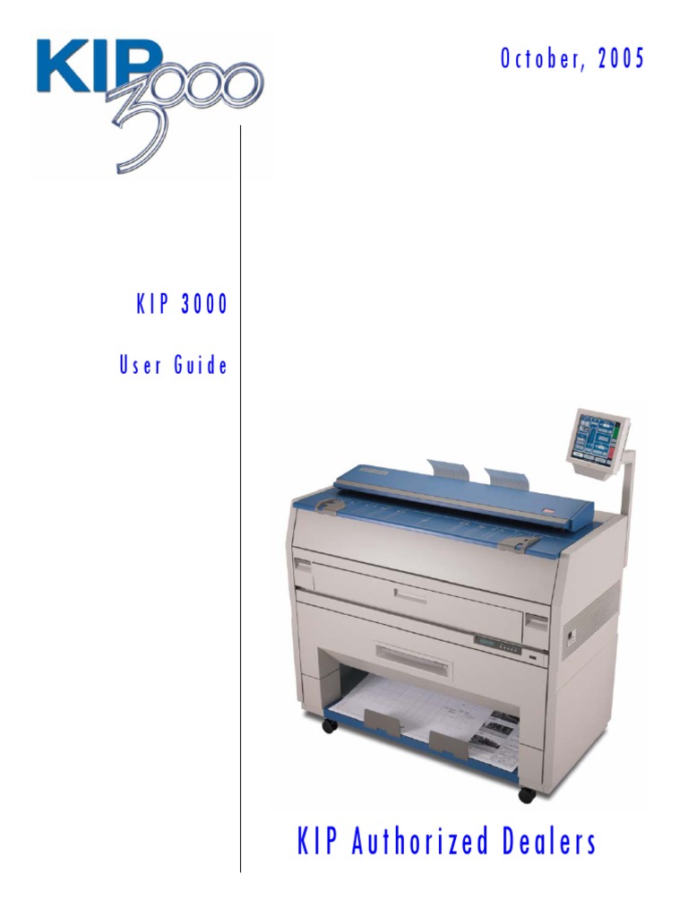 KIP 3000 - Users Guide A2 | PDF | Image Scanner | Printer (Computing)