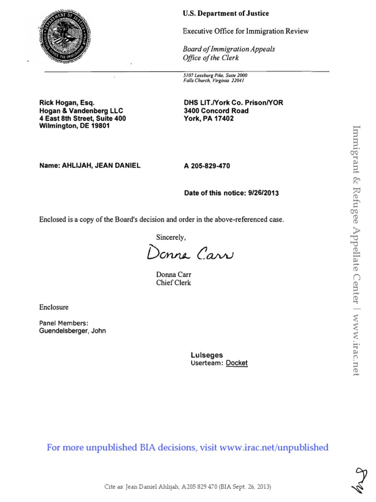 Jean Daniel Ahlijah, A205 829 470 (BIA Sept. 26, 2013) | PDF ...