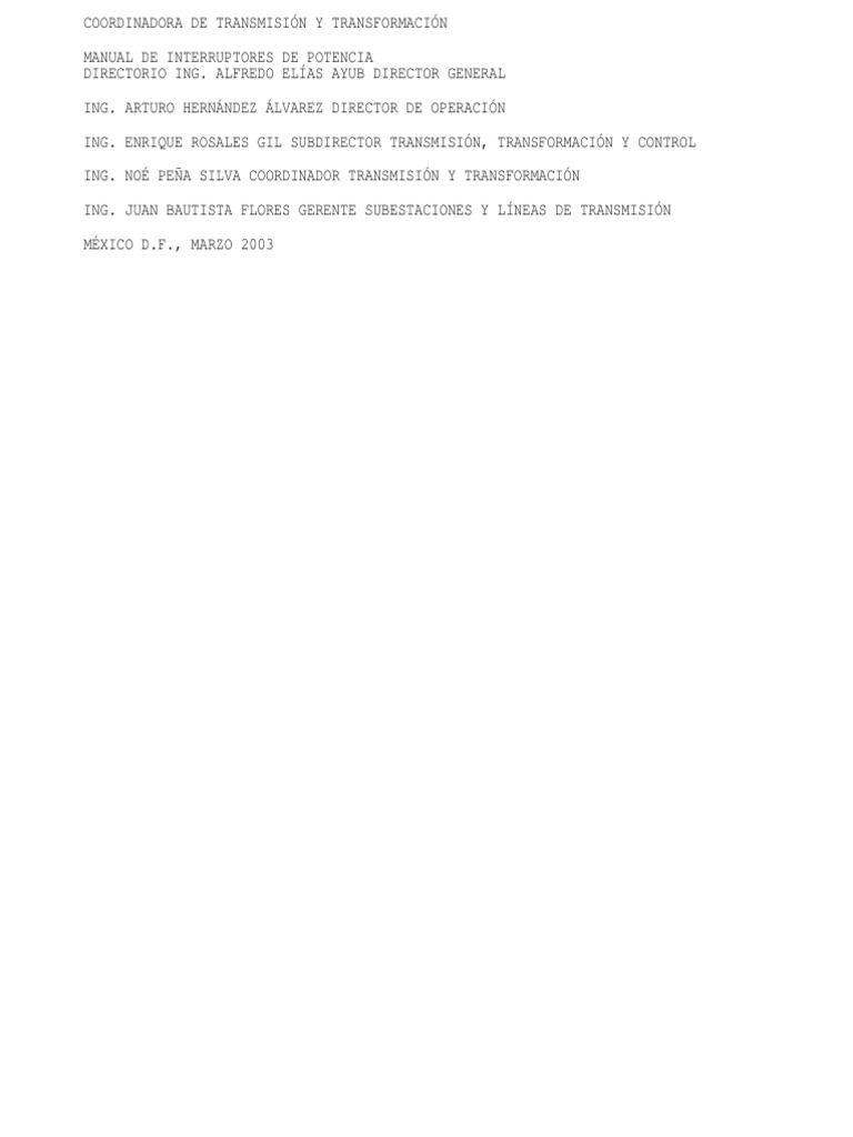 MANUAL CFE Interruptores Potencia | PDF | Electrón | Corriente eléctrica