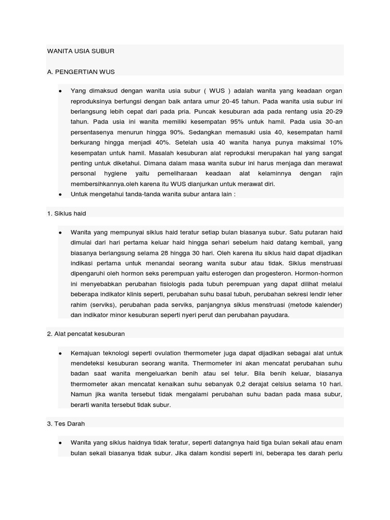 Wanita Usia Subur | PDF
