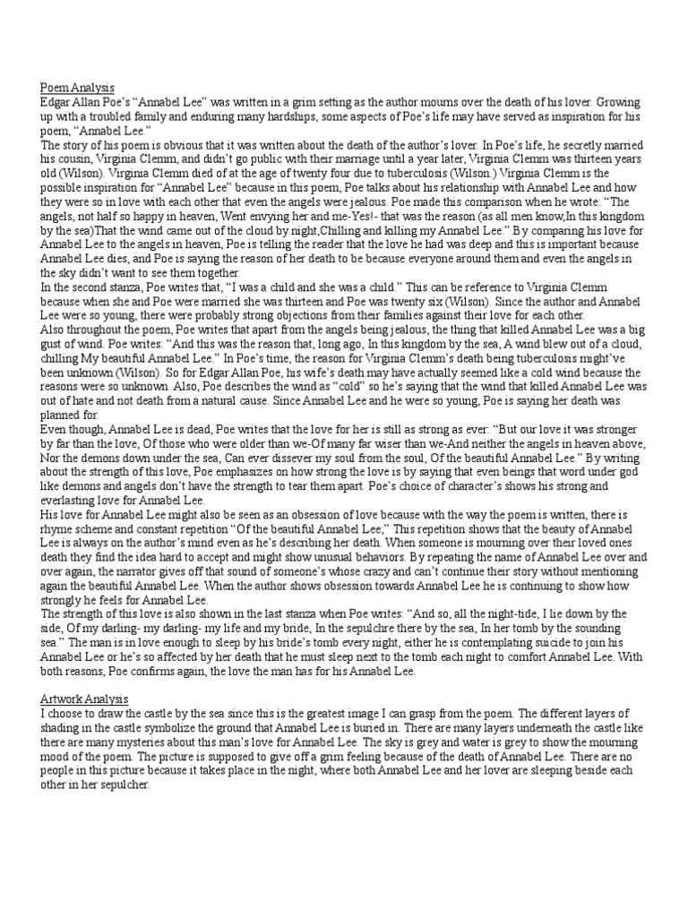 10 E Annabel Lee Analysis | Download Free PDF | Edgar Allan Poe