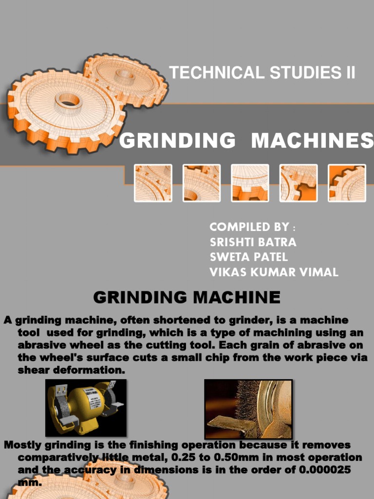 Grinding Machines: Technical Studies Ii | PDF | Grinding (Abrasive ...
