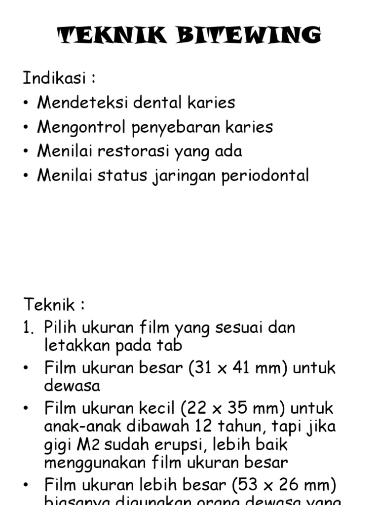 Teknik Bitewing | PDF | Kesehatan Holistik