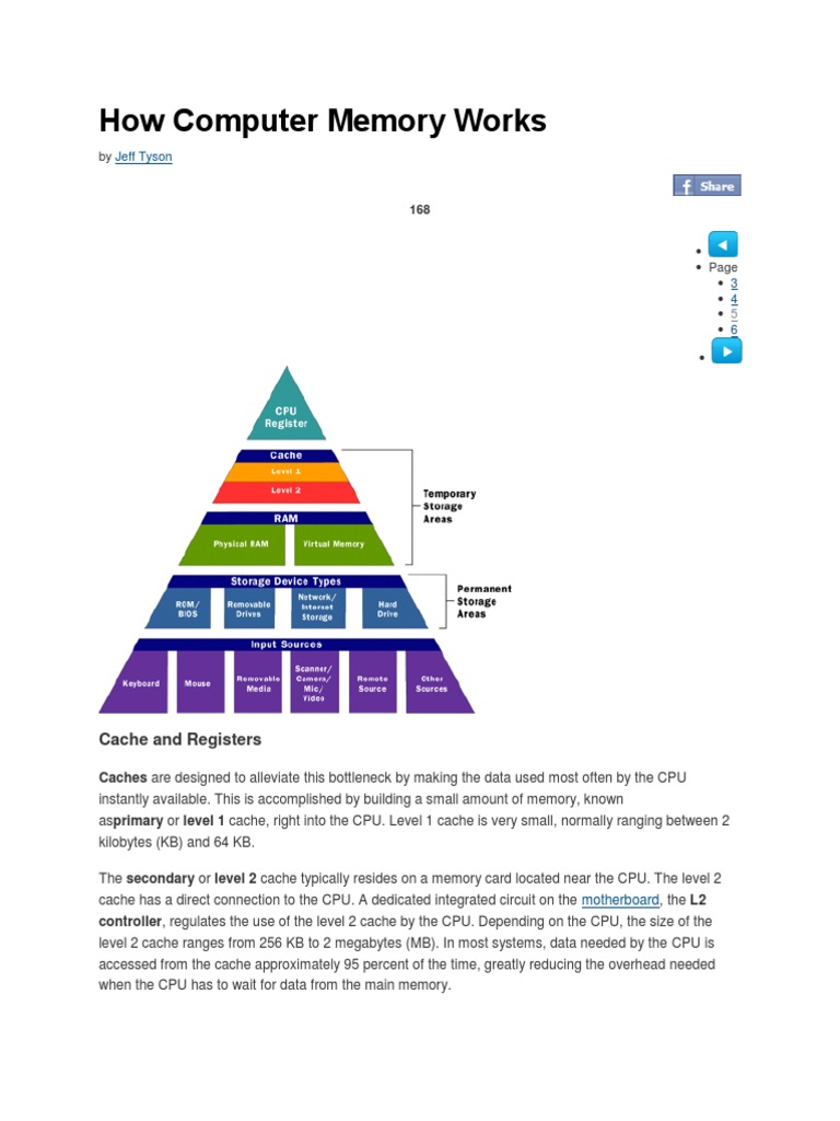 How Computer Memory Works | PDF | Random Access Memory | Cpu Cache