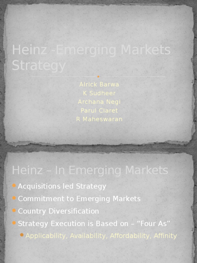 Heinz - Emerging Markets Strategy | PDF | Brand | Market (Economics)