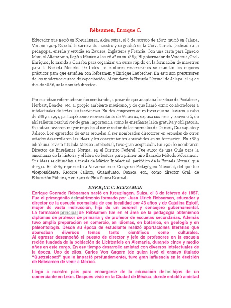 Rébsamen | Descargar gratis PDF | Ciudad de México | Educación primaria