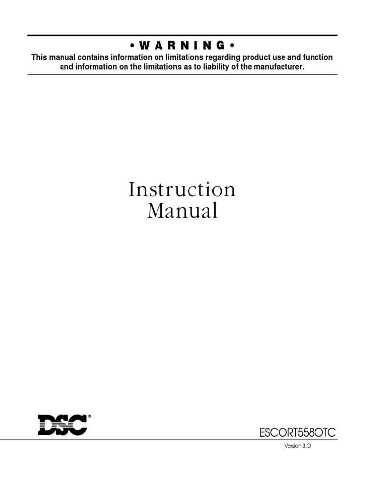 Instruction Manual: - Warning | PDF | Security Alarm | Electricity