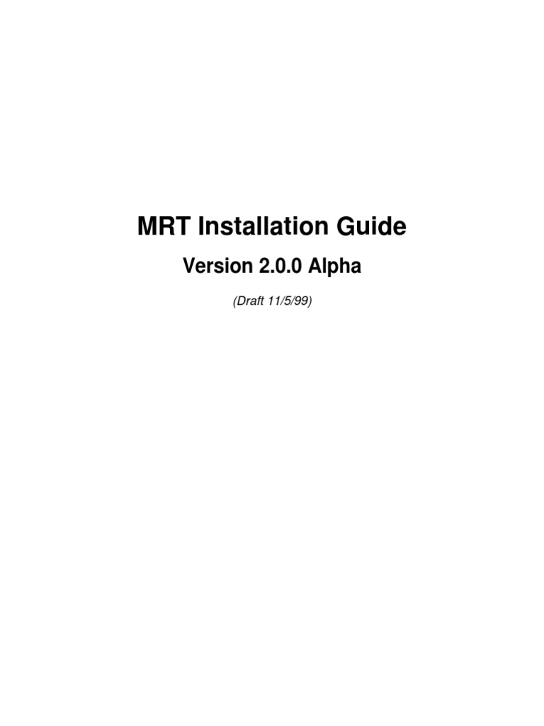 MRT Installation Guide: Version 2.0.0 Alpha | PDF | Thread (Computing ...