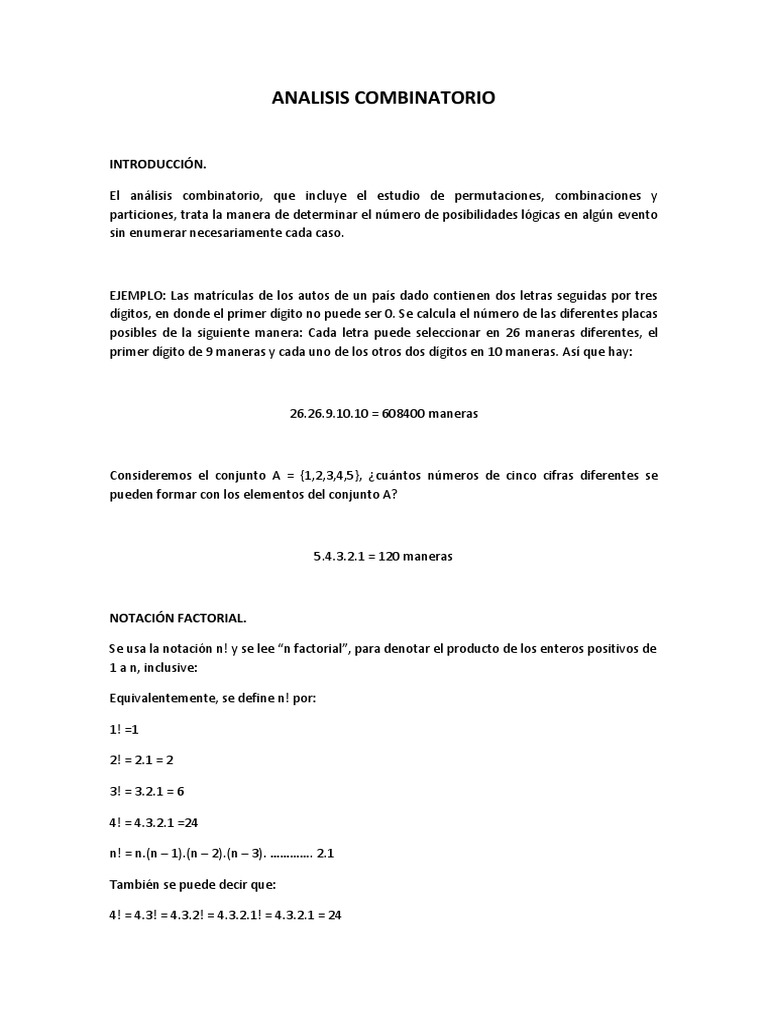 Analisis Combinatorio | PDF
