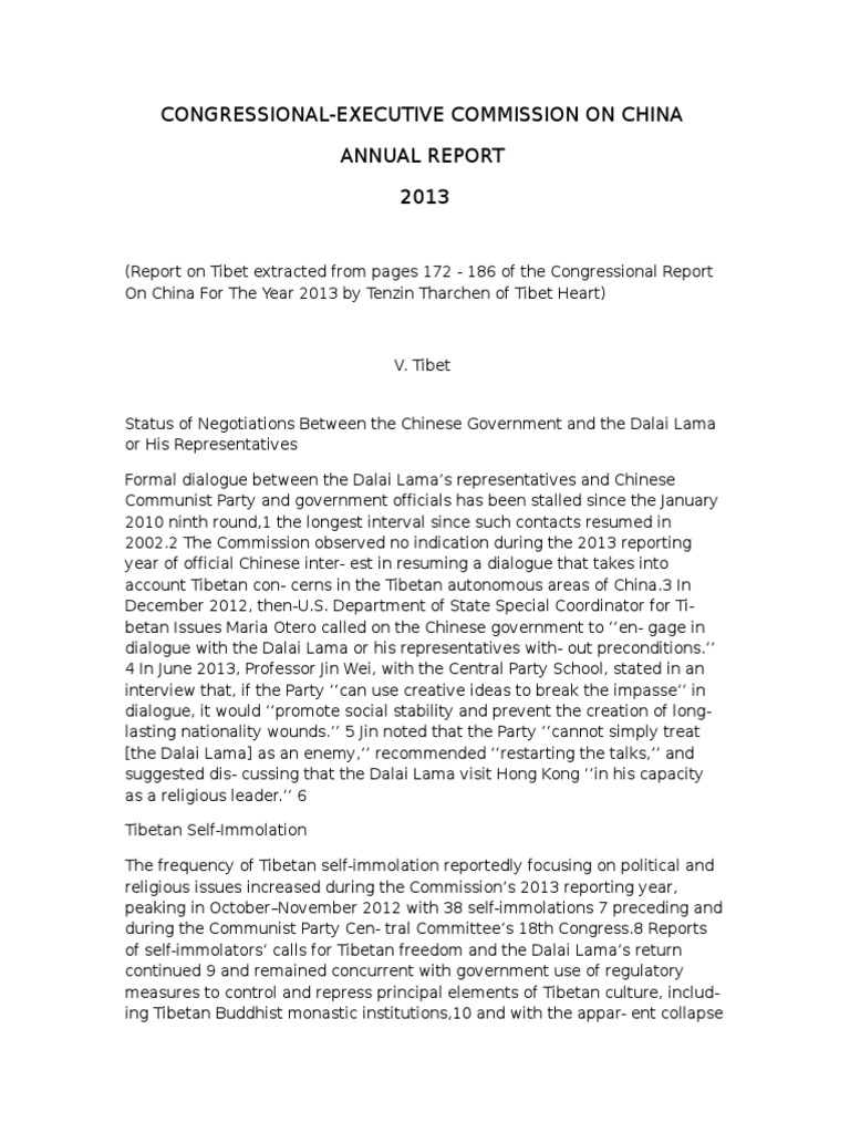 Congressional-Executive Commission On China Annual Report 2013 | PDF ...