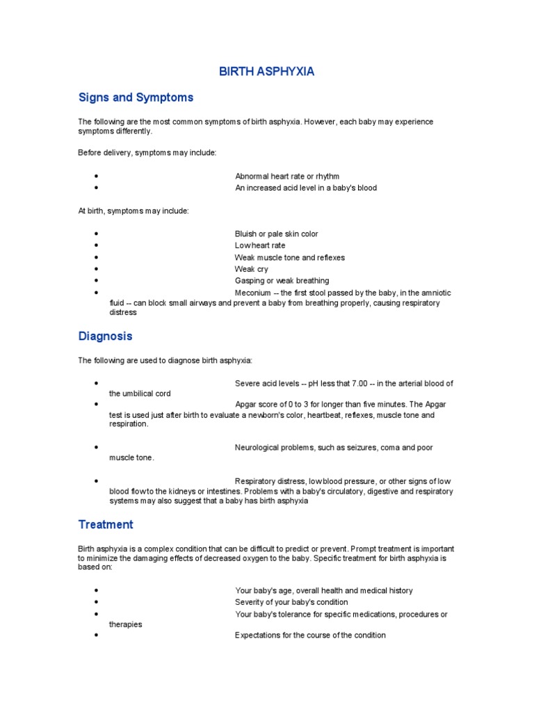 Birth Asphyxia | PDF | Infants | Childbirth