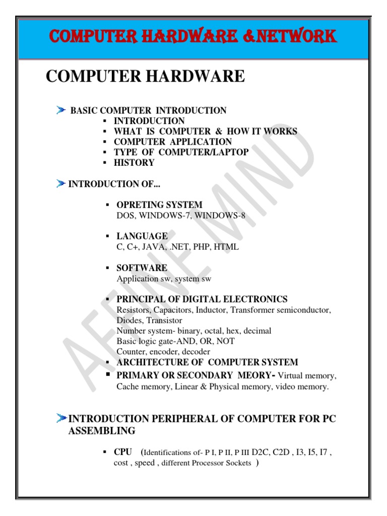 Computer Hardware & Networking | PDF | Computer Network | Personal Computers