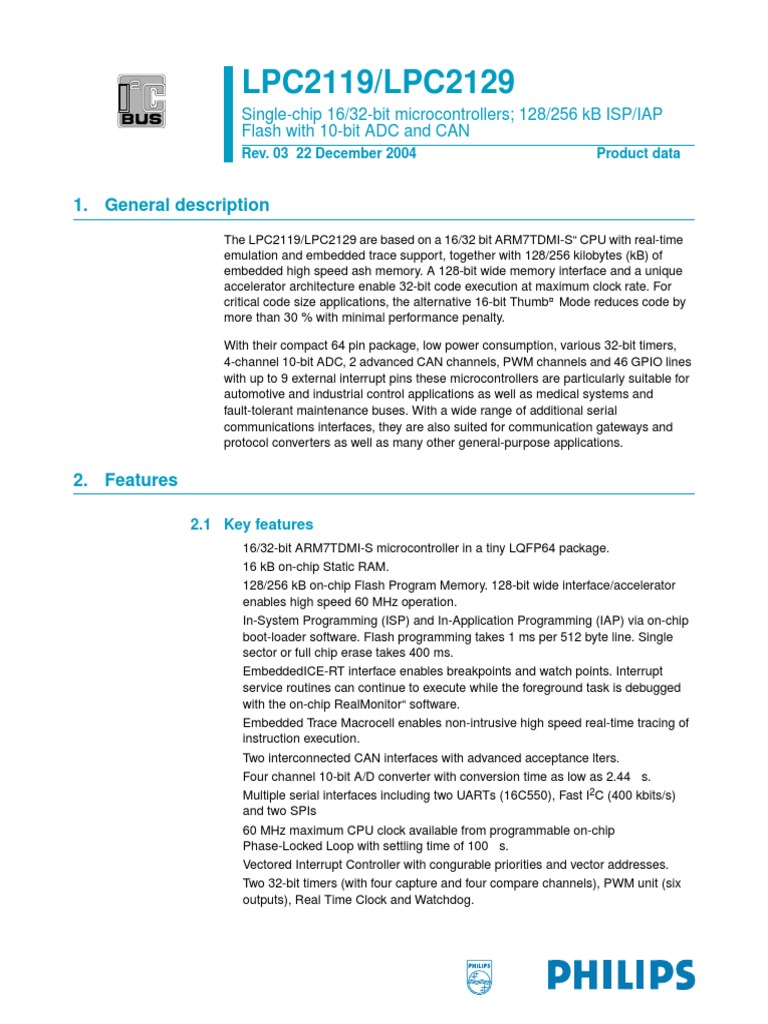 LPC 2129 | PDF | Computers | Technology & Engineering