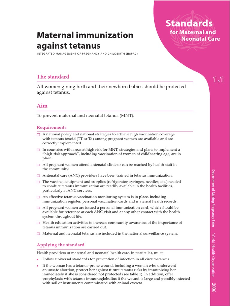 Immunization Tetanus | PDF | Wellness | Science & Mathematics