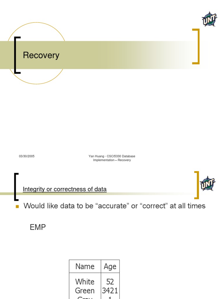 Recovery System Pdf Computer Data Storage Database Transaction