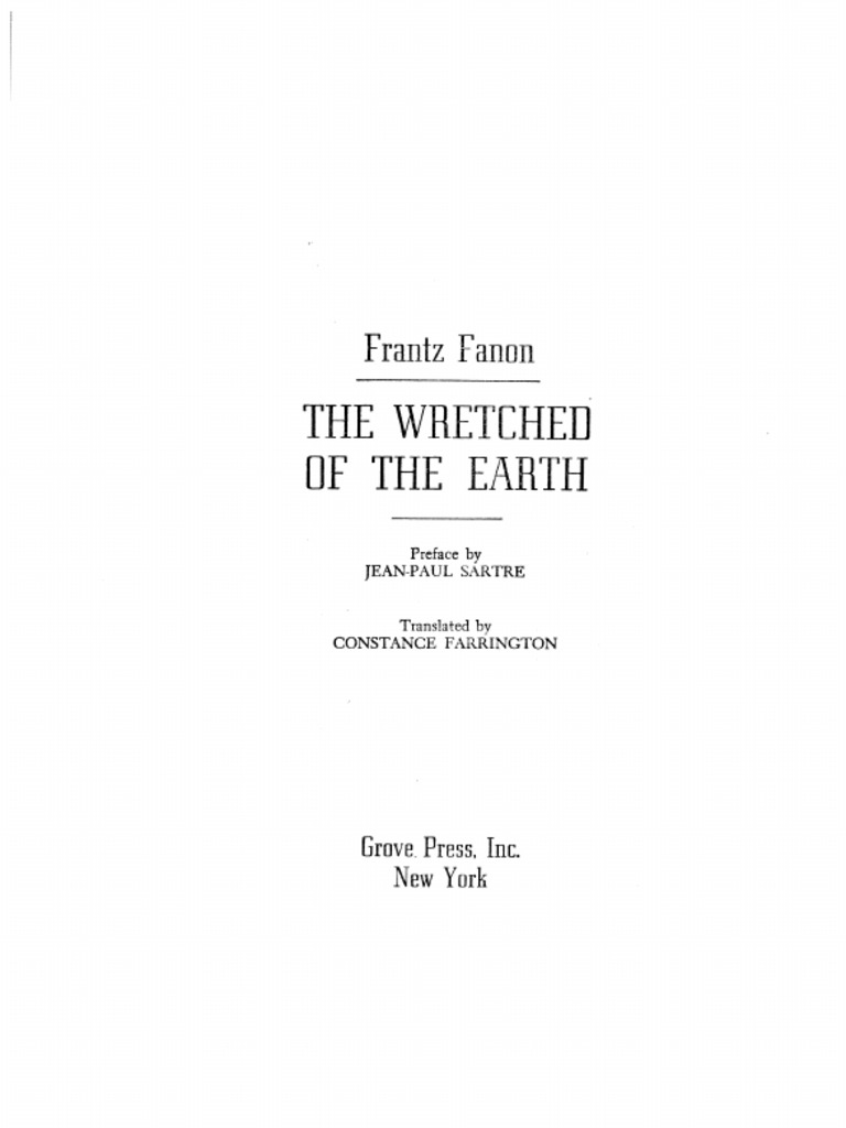 Fanon The Wretched Of The Earth Pdf
