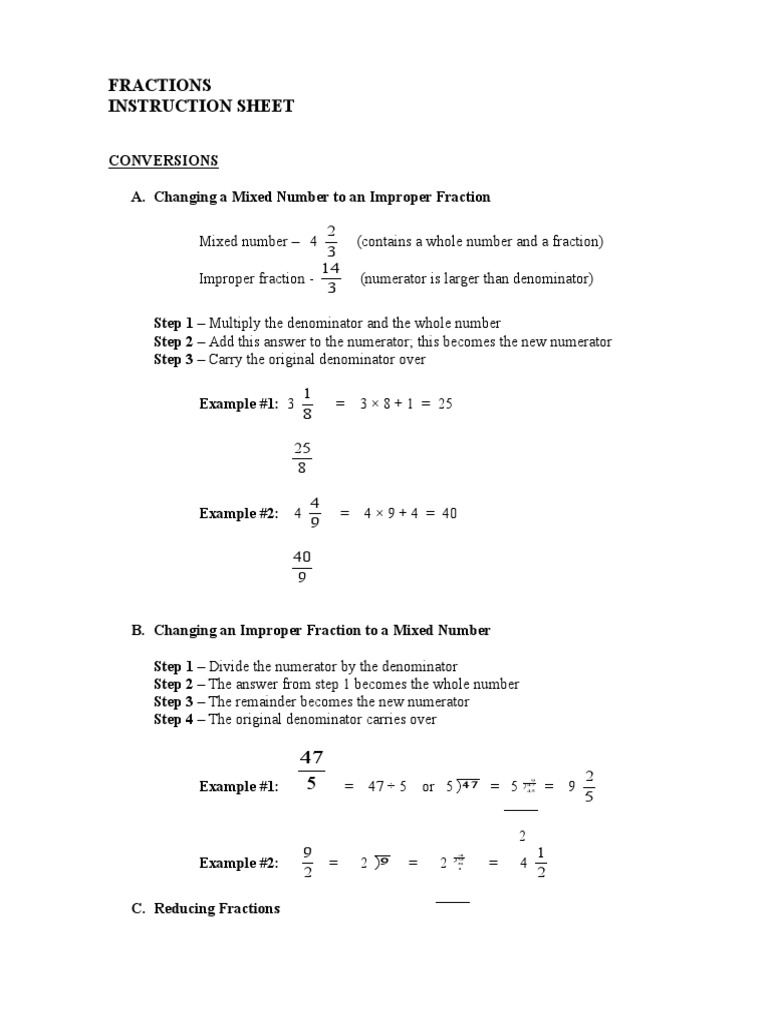 A Comprehensive Guide to Fractions: Conversions, Operations, Word ...