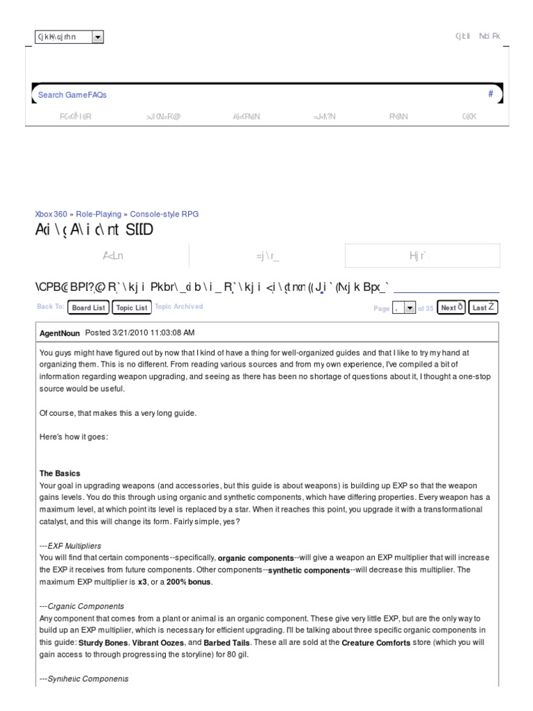 FF13 Weapon Upgrade Info | PDF | Leisure