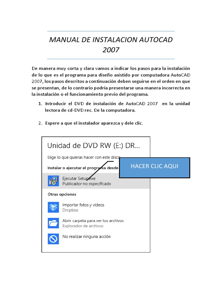 Manual de Instalacion Autocad 2007 PDF | PDF | Ventana (informática ...