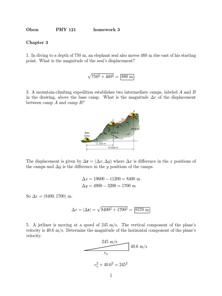 Physics Help Problems W Solutions | PDF | Velocity | Euclidean Vector