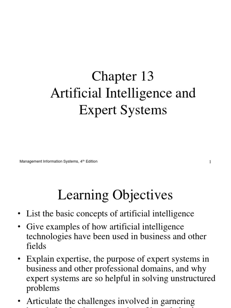 Artificial Intelligence and Expert Systems: Management Information ...