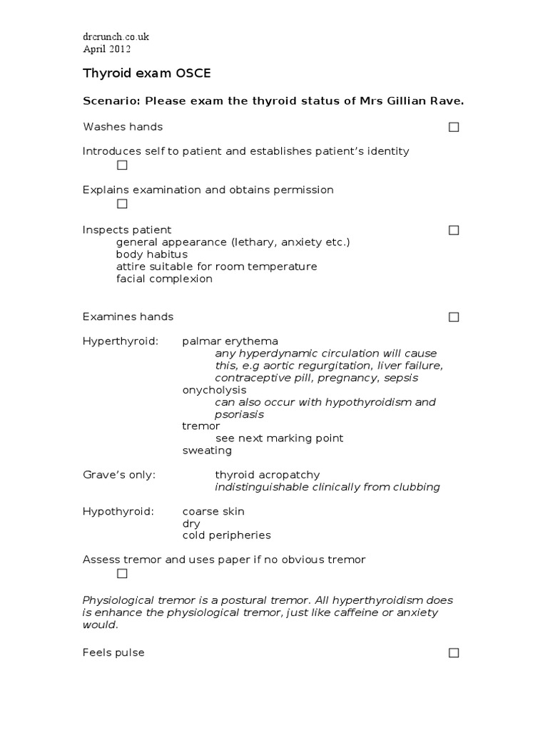 Thyroid Exam OSCE | Thyroid | Hyperthyroidism