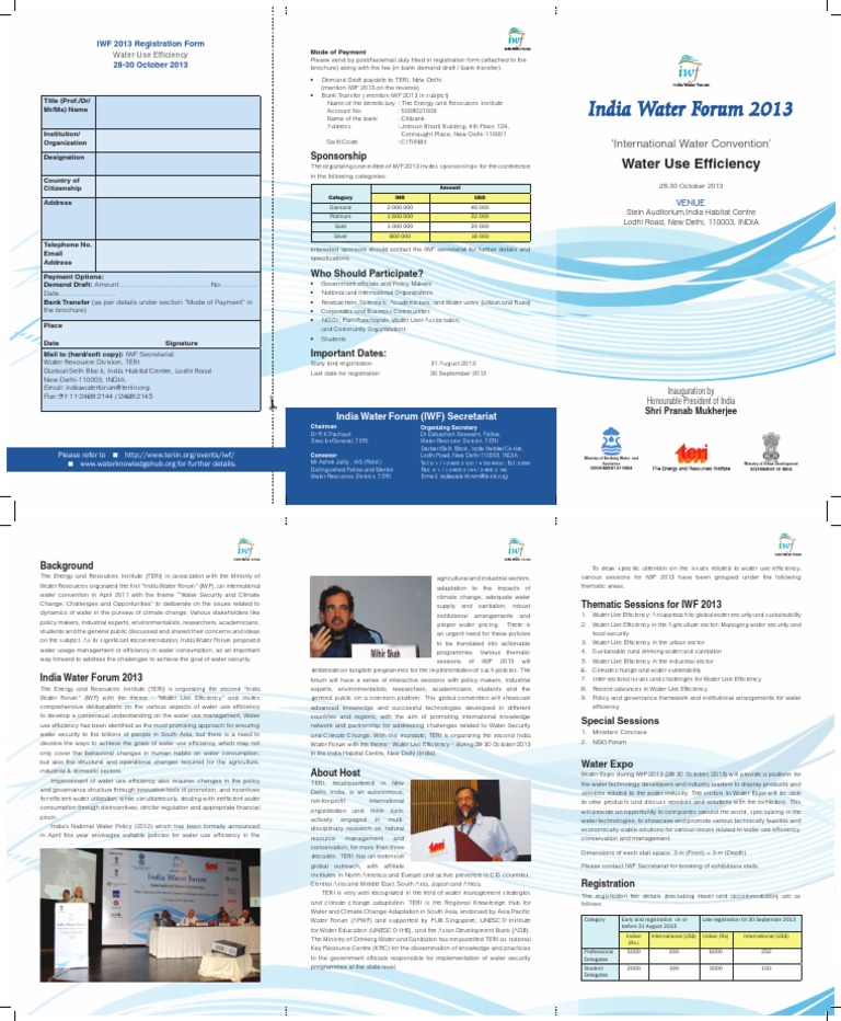 Event IWF13 Brochure | PDF | Water Use | Water Resources