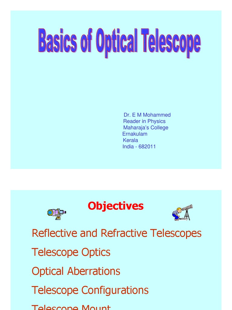 Basics of Optical Telescope | PDF | Lens (Optics) | Optics