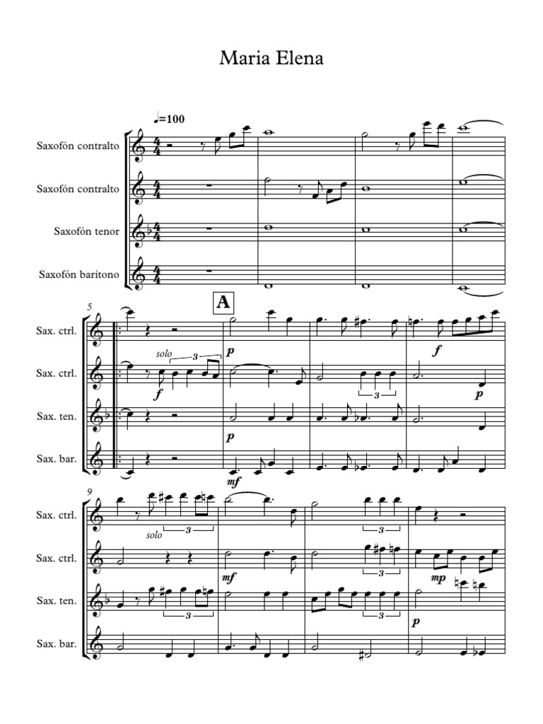 Maria Elena - Score and Parts | PDF | Éléments de la musique | Loisirs
