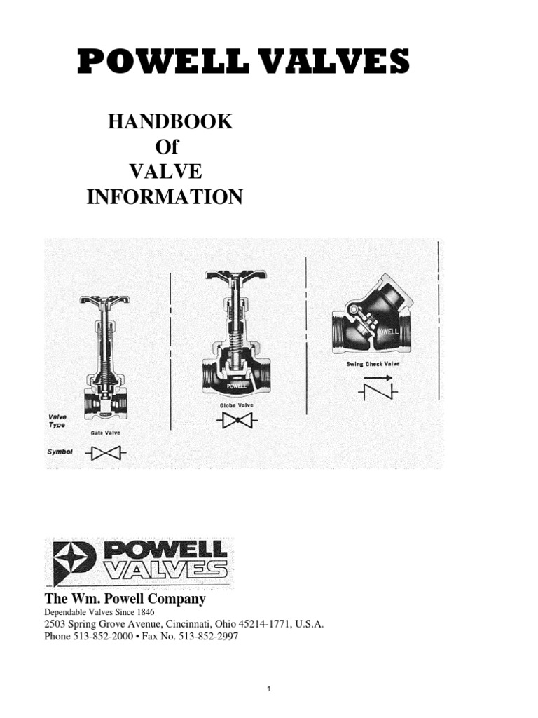 Powell Valves - Handbook of Valve Information | PDF | Valve | Pipe (Fluid Conveyance)