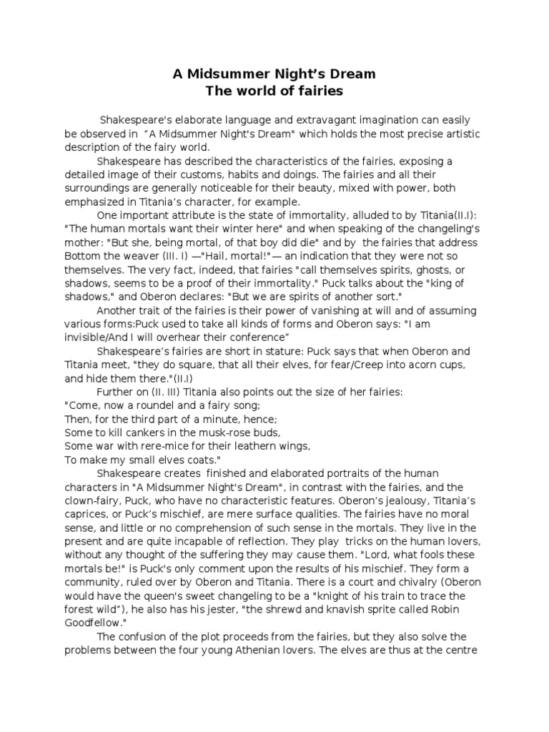 A Midsummer Night's Dream - World of Fairies Presentation | Download ...