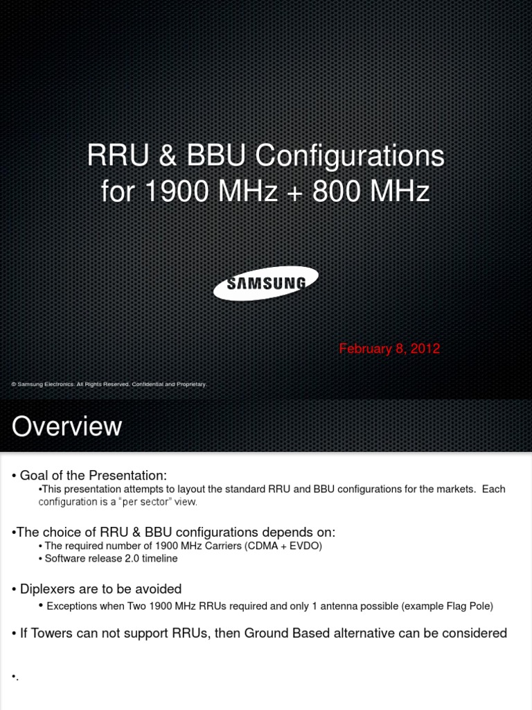 RRU and BBU Configurations 02-08-2012 | PDF | Lte (Telecommunication ...