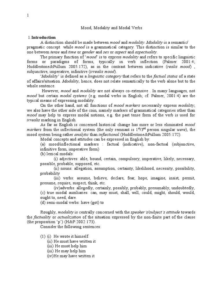 Mood, Modality and Modal Verbs | PDF | Modal Logic | Proposition