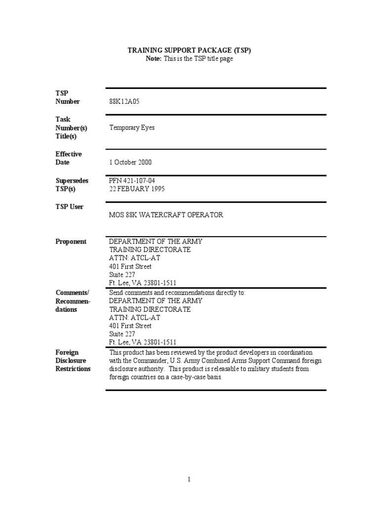 Training Support Package (TSP) | PDF | Educational Assessment | Lesson Plan