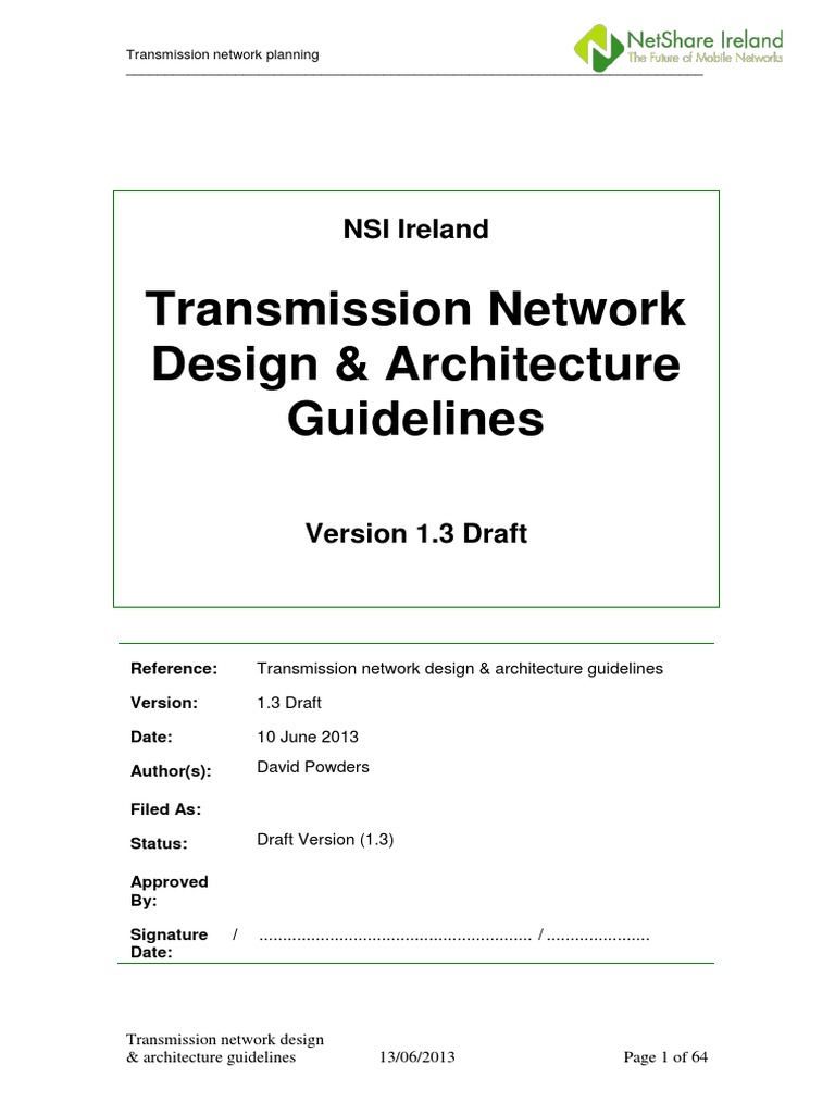 Transmission Network Design and Architecture Guidelines Version 1 3 ...