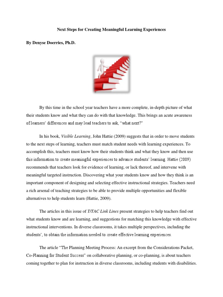 Article About Meaningful Learning Experiences | PDF | Educational ...