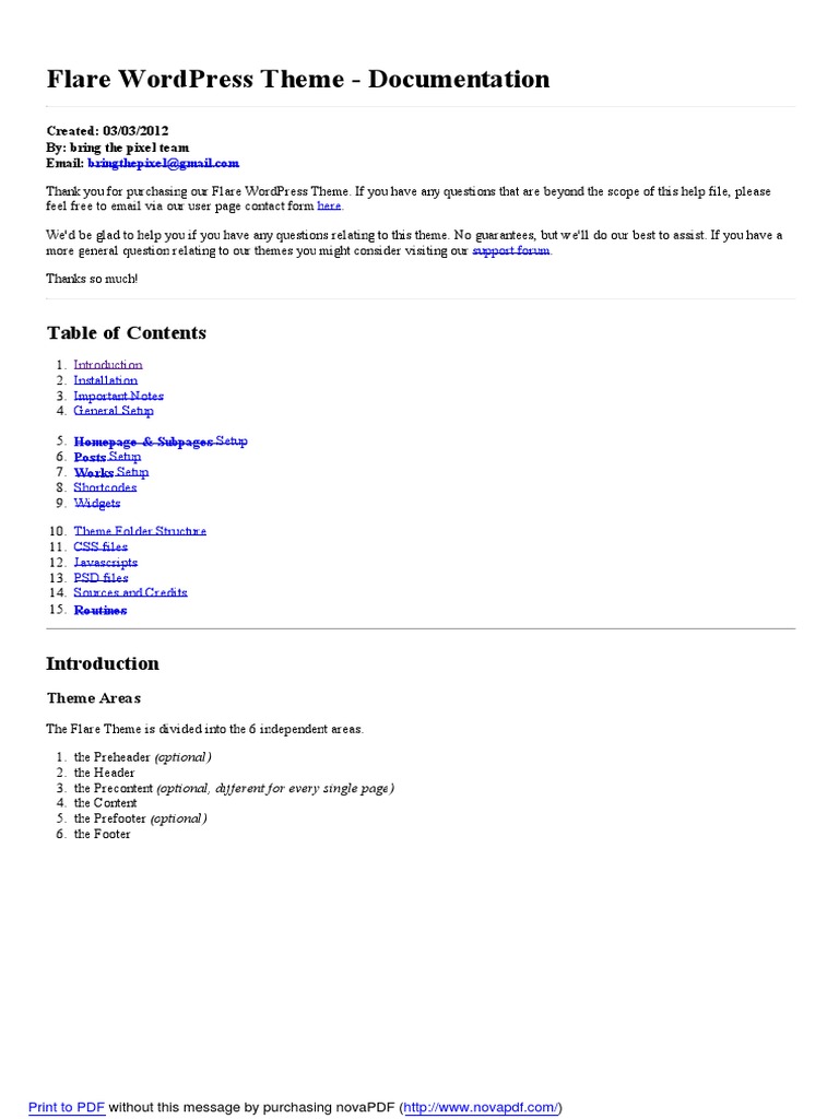 Flare WordPress Theme - Documentation | PDF | Cascading Style Sheets ...