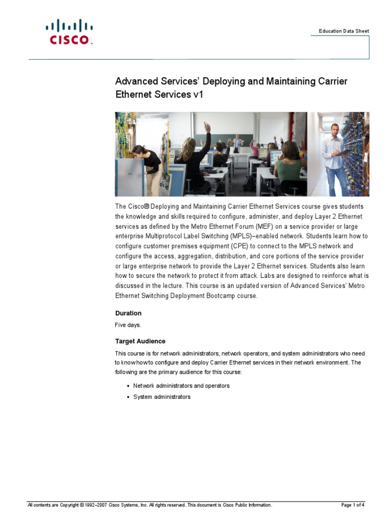 CarrierEthernetServices Data Sheet | PDF | Computer Network ...