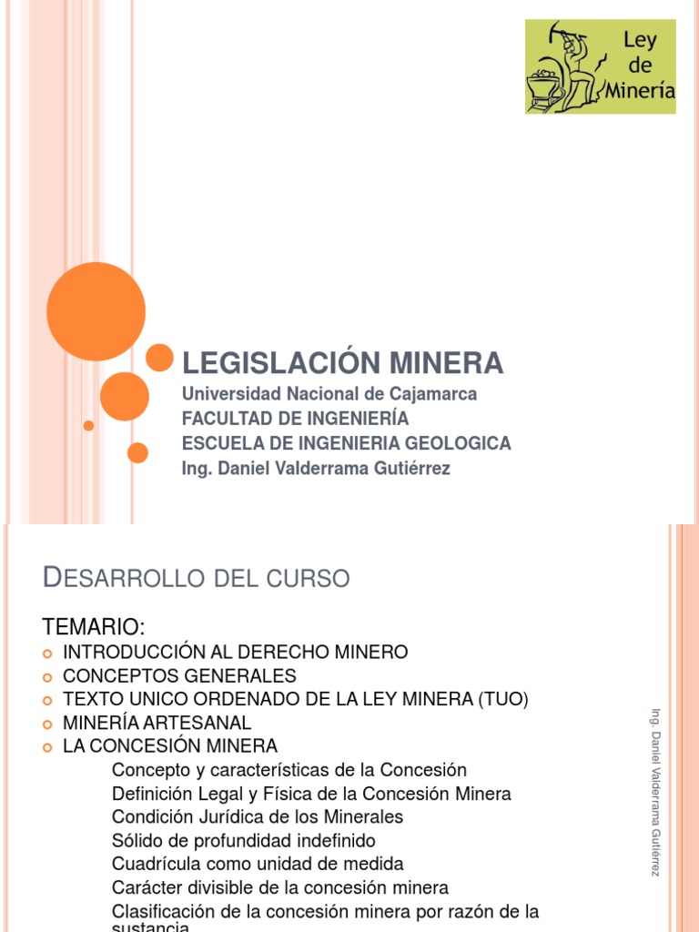 LEGISLACIÓN MINERA (Arreglado) | Minería | Evaluación de impacto ambiental