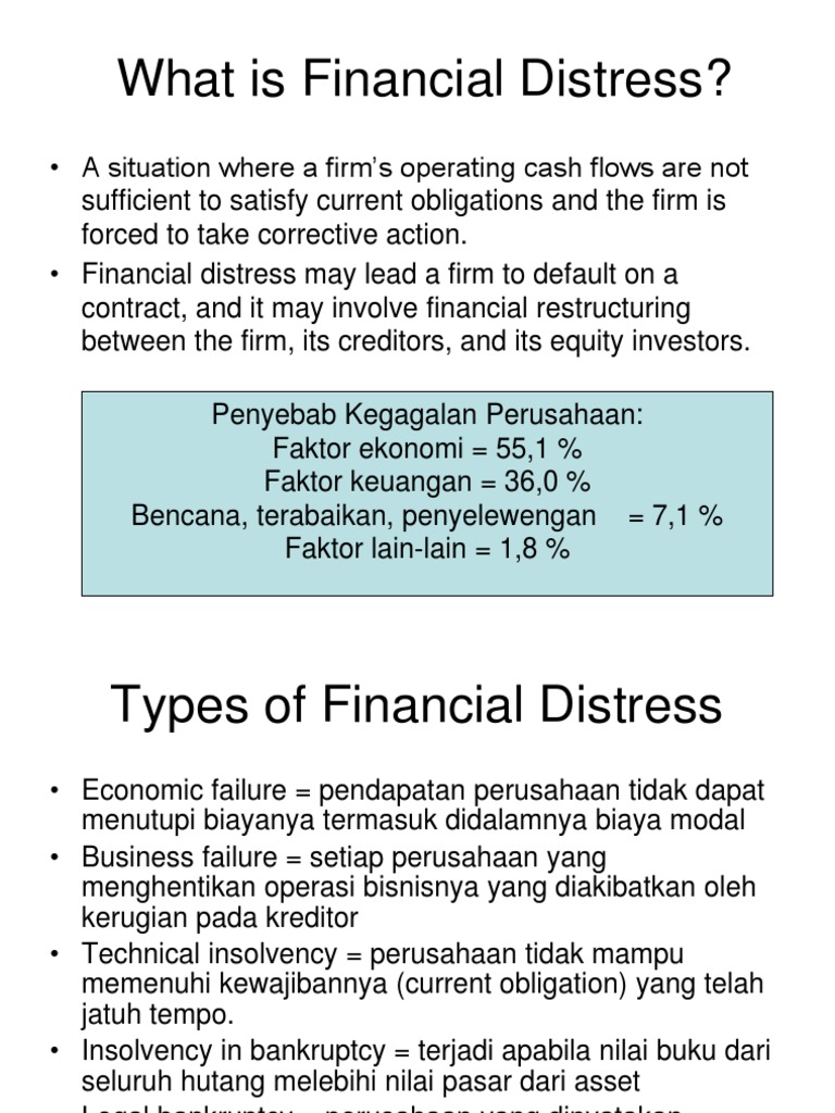 Financial Distress | PDF | Bankruptcy | Debt