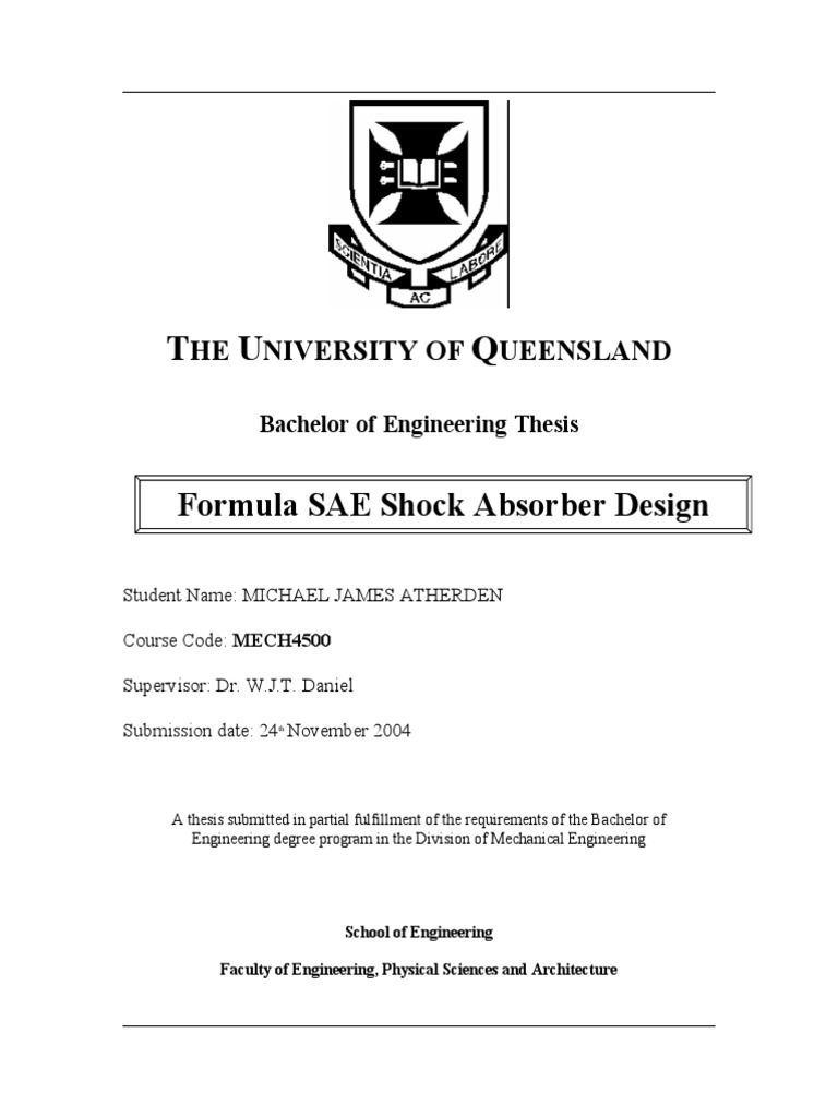 Formula SAE Shock Absorber Design | PDF | Fluid Dynamics | Reynolds Number